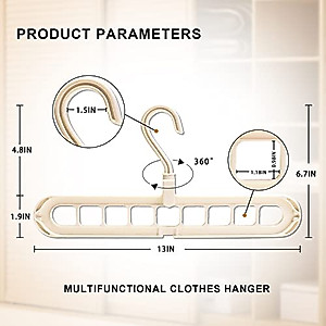 Magic Clothes Hangers Space Saving 5 Pack, Home Multifunction Smart Closet Organizer and Storage, Wardrobe Clothing Hanger Flexible Rack 9 Slots, Innovative Design for Clothes, Shirts and Dresses