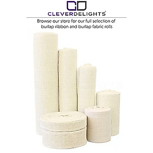 CleverDelights 9" Ivory Burlap Roll - Finished Edges - 5 Yards - Jute Burlap Fabric