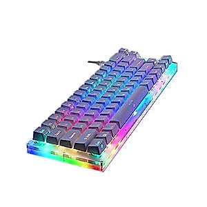 Womier 66 Key Custom Mechanical Keyboard Kit 65% 66 PCB CASE How swappable Switch Support Lighting Effects with RGB Switch led (Womier66 G Bluie x1)