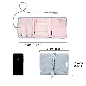 BAGSMART Jewelry Organizer Roll Travel Jewelry Storage Bag for Necklace, Earrings, Rings, Bracelet
