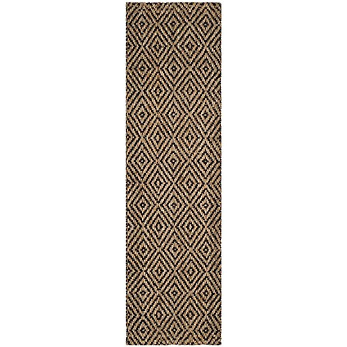 SAFAVIEH Natural Fiber Collection 2'3" x 8' Black NF181C Handmade Premium Jute Runner Rug