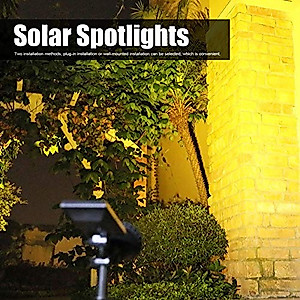 Fdit Solar Spotlights Outdoor, Solar Garden Light, Waterproof 9 LED Auto On/Off 7.5X5.5X3.1Inch 2 in 1 for Garden Garage(#2)