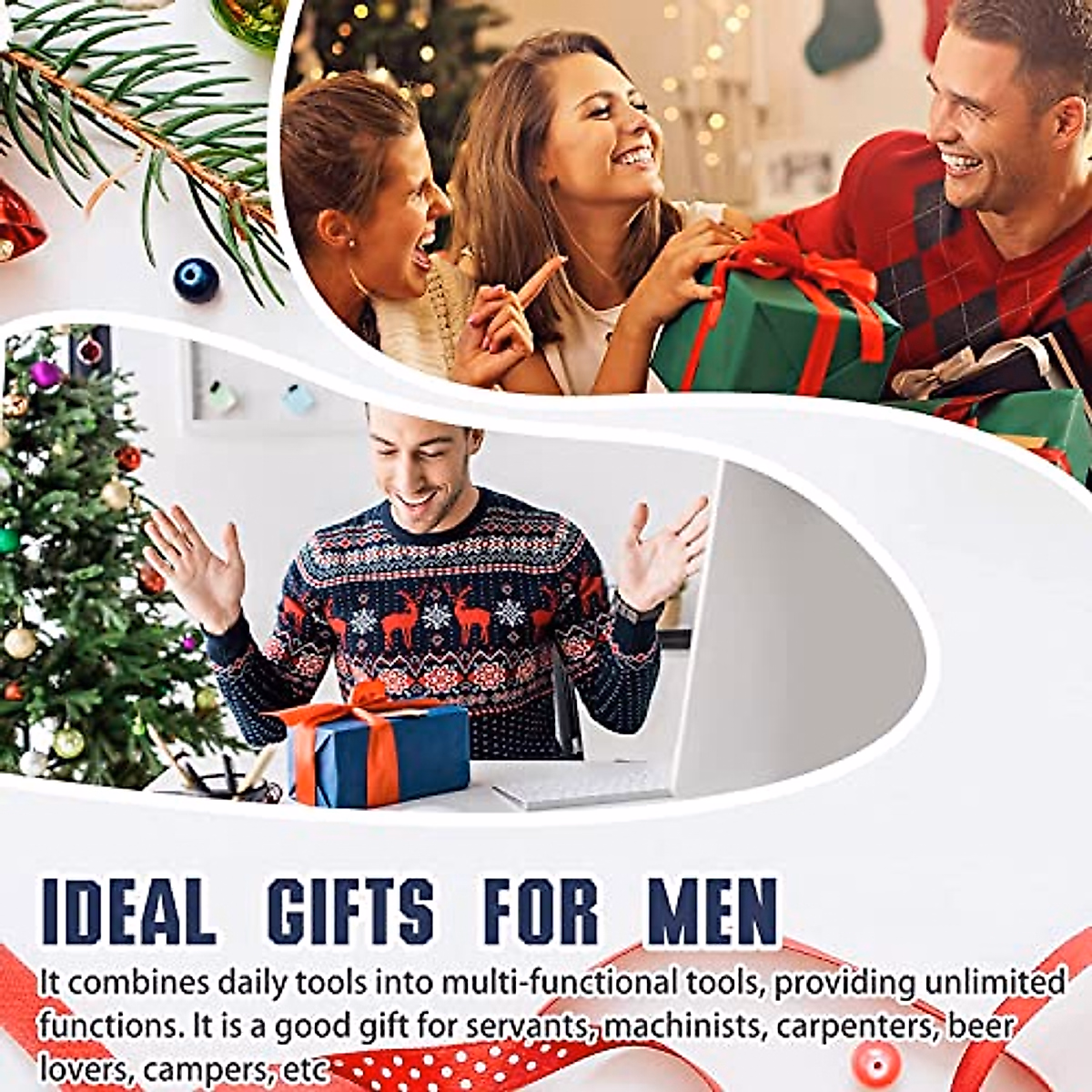 Multi purpose survival Pocket tool - 43 in 1- wallet credit card size Ninja Tactical Multitool Christmas Gifts Stocking Stuffers for Men (1 PACK)