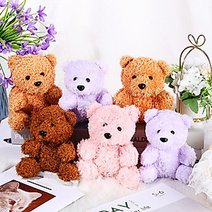 Threan 8 Pieces Mini Plush Bears 6 Inch Small Bear Stuffed Animal Toys Soft Bear Doll Wedding Present Box Stuffers for 2022 Graduation Baby Shower Birthday