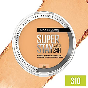 Maybelline Super Stay Up to 24HR Hybrid Powder-Foundation, Medium-to-Full Coverage Makeup, Matte Finish, 310, 1 Count