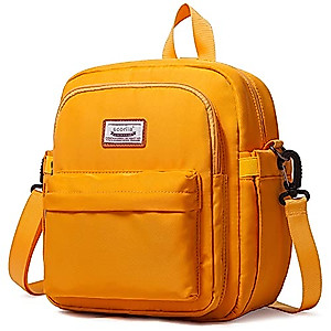 Scorlia Insulated Lunch Bag, Classic Backpack Style Lunch Tote for Women, Large Convertible Lunch Cooler Box with Side pockets for Hiking,Office, Beach, Picnic, Yellow