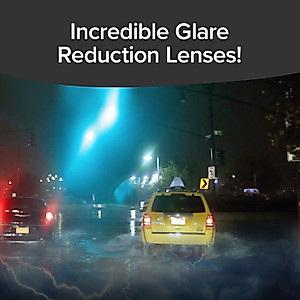 BattleVision Storm Wraparounds Bad Weather Driving Glasses, AS-SEEN-ON-TV, Fits Over Your Prescription Eyeglasses & Reading Glasses, See Clearer, Anti-Glare, Reduces Glare in Rain, Snow & More, Unisex