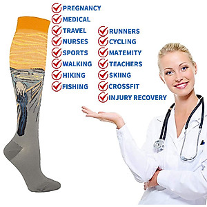 6 Pairs Compression Socks 20-30mmHg for Women&Men-Best Compression Stockings for Women 15-20 mmHg for Running,Cycling,Sports,Nurse,Maternity Pregnancy,Warm