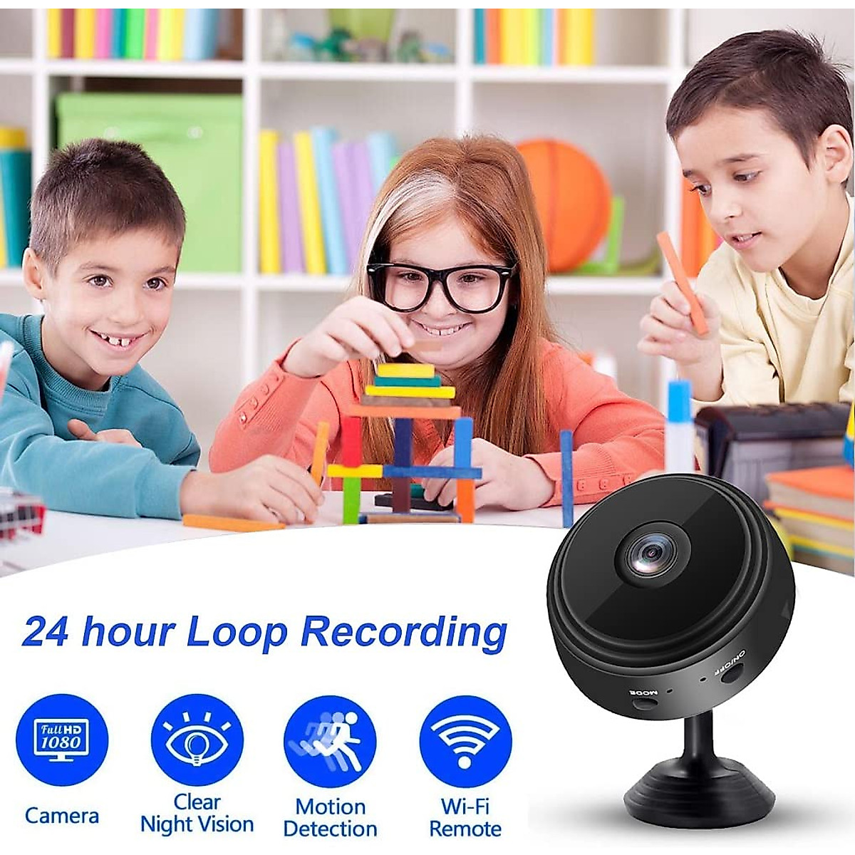 MOSAJIE 2023 Upgraded 1080P Home Security Camera Detector - Indoor Camera Home Security Camera Wireless WiFi Camera - Car Cameras for Surveillance