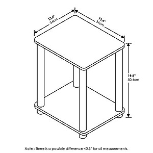Furinno Turn-N-Tube End Table Corner Shelves, Set of 2, Dark Cherry/Black & Turn-N-Tube 5 Tier Corner Display Rack Multipurpose Shelving Unit, 1-Pack, Dark Cherry/Black