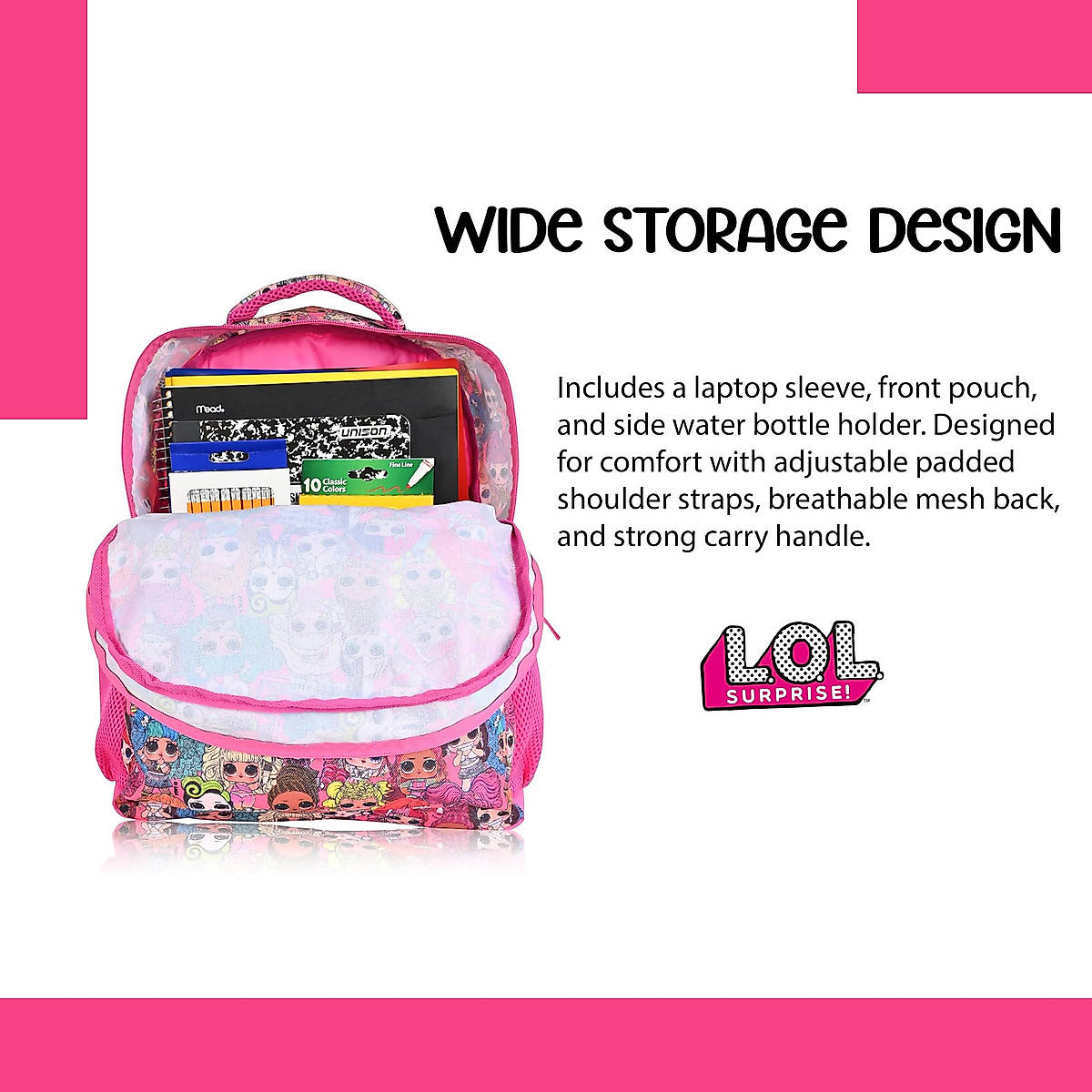 LOL Surprise Dolls Backpack Bookbag | Officially Licensed lol Doll Backpacks For Girls
