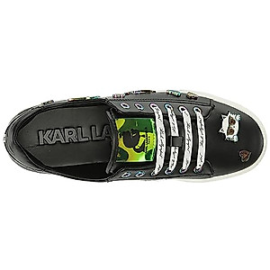 Karl Lagerfeld Paris Cate Shoes – Sneakers for Women with Iconic KLP Pins, Deep Black, 5