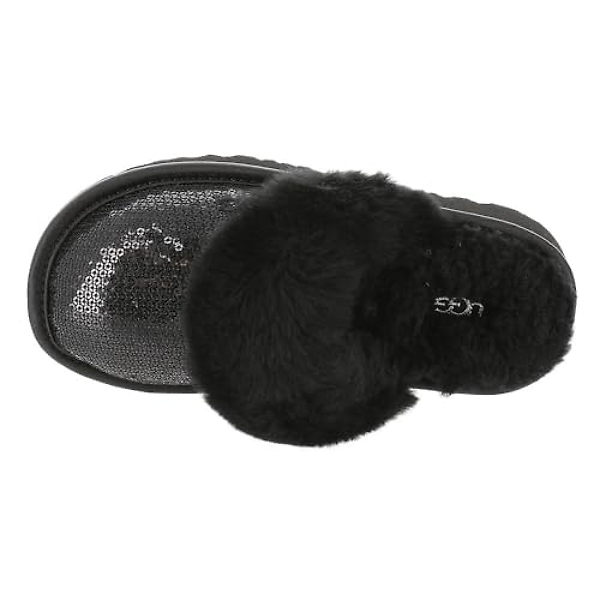 UGG Unisex-Child Cozy Ii Mirror Ball Slipper, Black, 2 Little Kid