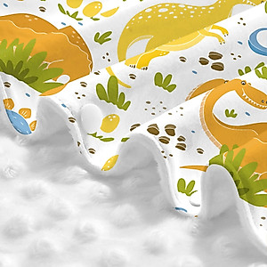 Rutiea Funny Dinosaurs in Cartoon Style Car Seat Cover for Babies, Peekaboo Opening Minky Carseat Canopy Stroller Cover for Newborn, Mom Nursing Breastfeeding Covers, Blanket for Infant Toddler