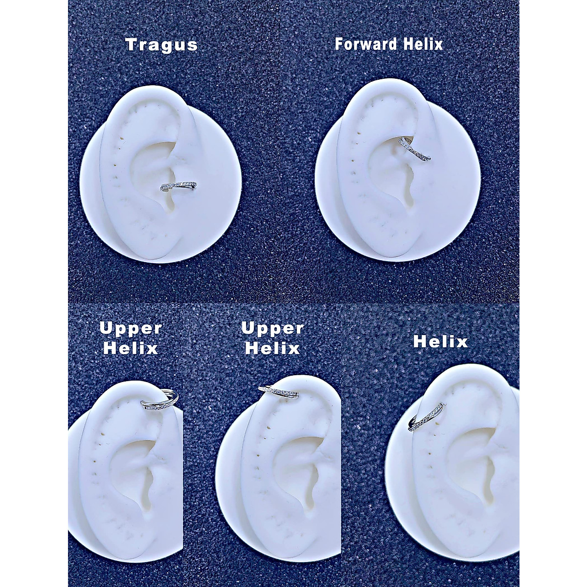 16g 8mm Silver 316L Surgical Steel Septum Rings Cubic Zirconia Nose Piercing Ring Twisted Hinged Nose Rings Hoop Cartilage Earring Lip Tragus Daith Rook Helix Piercing Jewelry 16 Gauge Septum Clicker