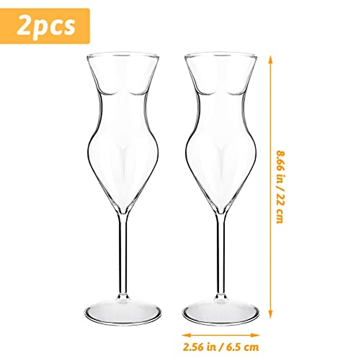 NOLITOY 2pcs Wine Glasses Female Body Glasses Cocktail Glasses Whiskey Glasses Champagne Goblet for Party Home Bar