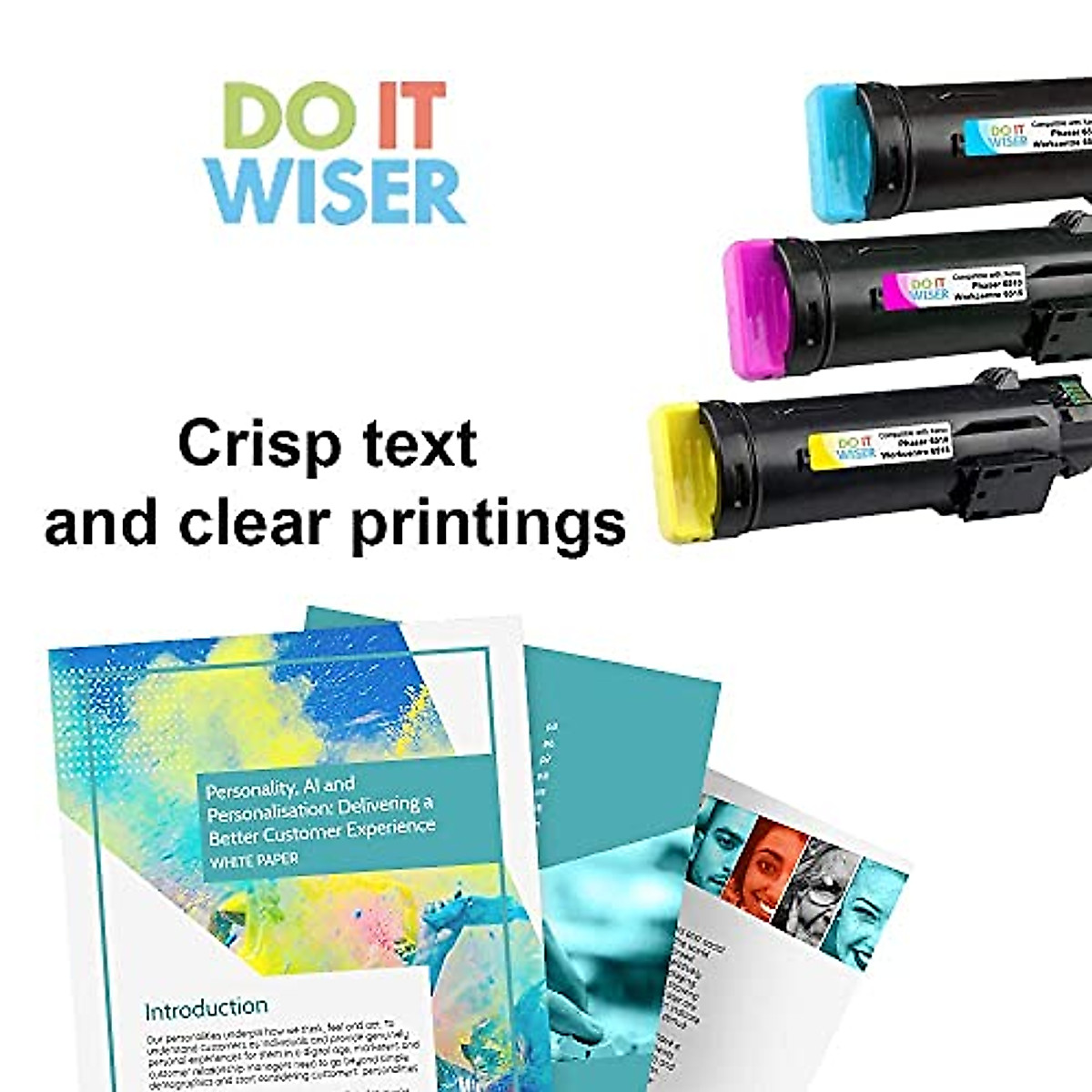 Do it Wiser Compatible Toner Cartridge Replacement for Xerox Phaser 6510 6510DN 6510DNI, Xerox WorkCentre 6515 6515DN 6515DNI 106R03477 (Cyan - High Yield)