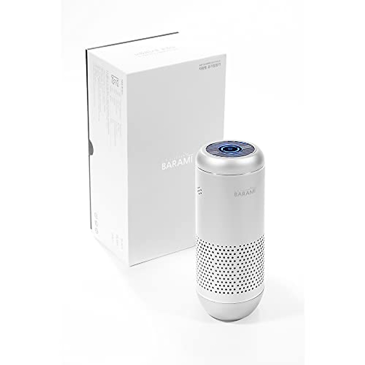 BARAMI-5_Silver | Car Air Purifier | Portable Air Purifier| photocatalytic Air Purifier | Air Purifiers for Home,Bedroom,desktop | Pet Odor Eliminator | Removes PM2.5 Dust,Smoke,Car Odor