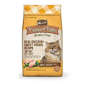 Merrick Purrfect Bistro Grain Free Natural Dry Cat Food For Adult Cats, Real Chicken And Sweet Potato Recipe - 4 lb. Bag