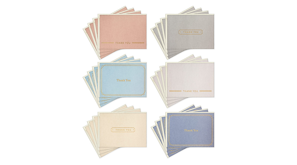 Hallmark Thank You Cards Assortment | Elegant Gold Foil Solids