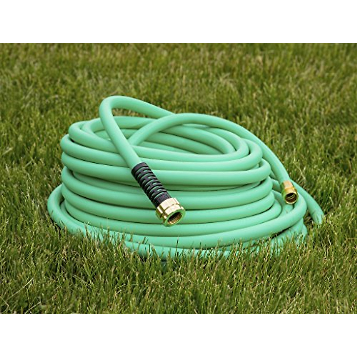 Swan Products SNSS58050 Soft & Supple Easy Coil Water Hose with Crush Proof Couplings 50' x 5/8", Green