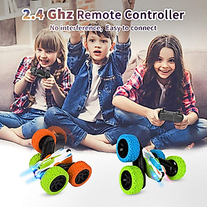 REAPP Remote Control Car for Kids, 2.4 GHz 4WD RC Stunt Car with Headlights