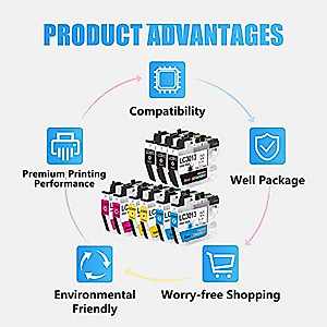 Miss Deer Compatible LC3013 Ink Cartridges BK/C/M/Y Replacement for Brother LC 3013 LC3011 High Yield for MFC-J491DW MFC-J895DW MFC-J690DW MFC-J497DW Printer