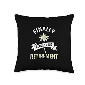 Retirement Gift for Men and Women Retired 2023 Finally 2023 Funny Retirement Retirees Design Throw Pillow, 16x16, Multicolor