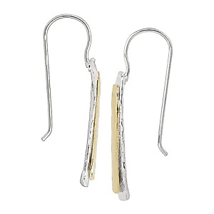 Silpada 'Cimarron Slopes' Two-Tone Tapered Drop Earrings in Sterling Silver & 14K Gold Plate