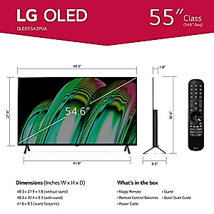 LG A2 Series 55-Inch Class OLED Smart TV OLED55A2PUA, 2022 - AI-Powered 4K TV, Alexa Built-in