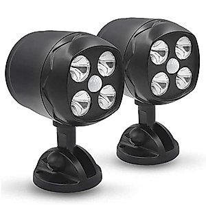 DONLINE Outdoor Motion Sensor Light Battery Powered LED Spotlight, Waterproof Motion Detector Security Light 800 Lumen with Adjustable Heads Auto On Off for Porch Stair Hallway Garage Wall Shed