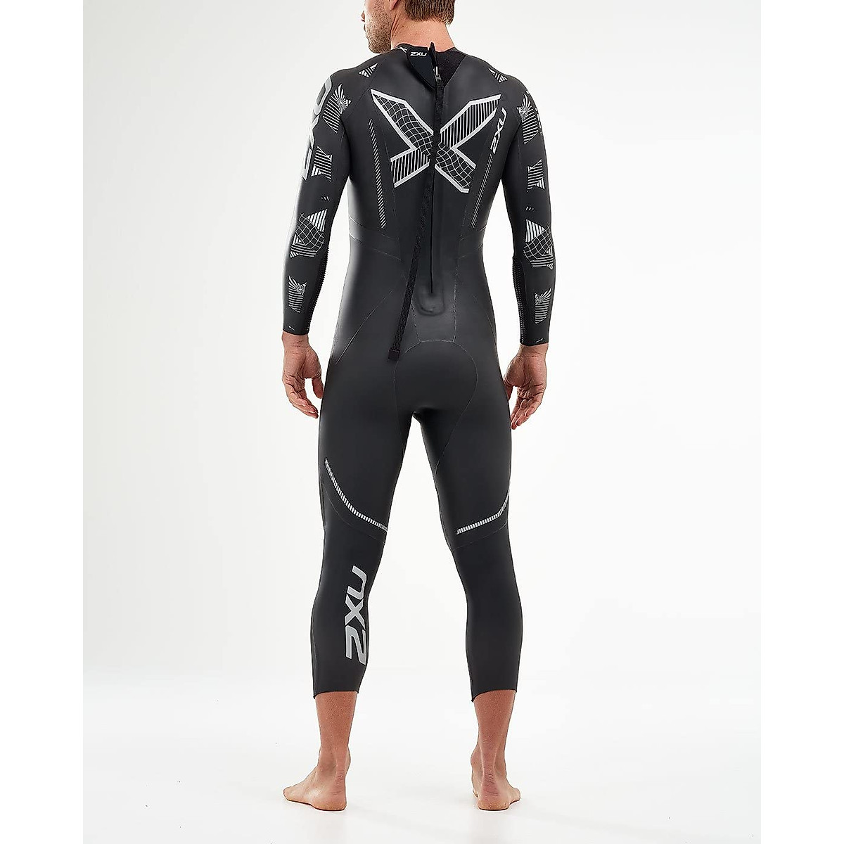 Men’s Propel:2 Wetsuit – Triathlon Full Body Wetsuit with Back Zipper Closure, Black Textural-Geo, XL – Men’s Full Wetsuit for Freediving, Swimming