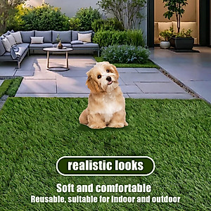 Qingbei Rina Artificial Grass Turf Tiles Interlocking for Dogs Potty,(12"x12"-9 Pack) Outdoor Fake Grass Mat Squares for Balcony,Self-draining Flooring