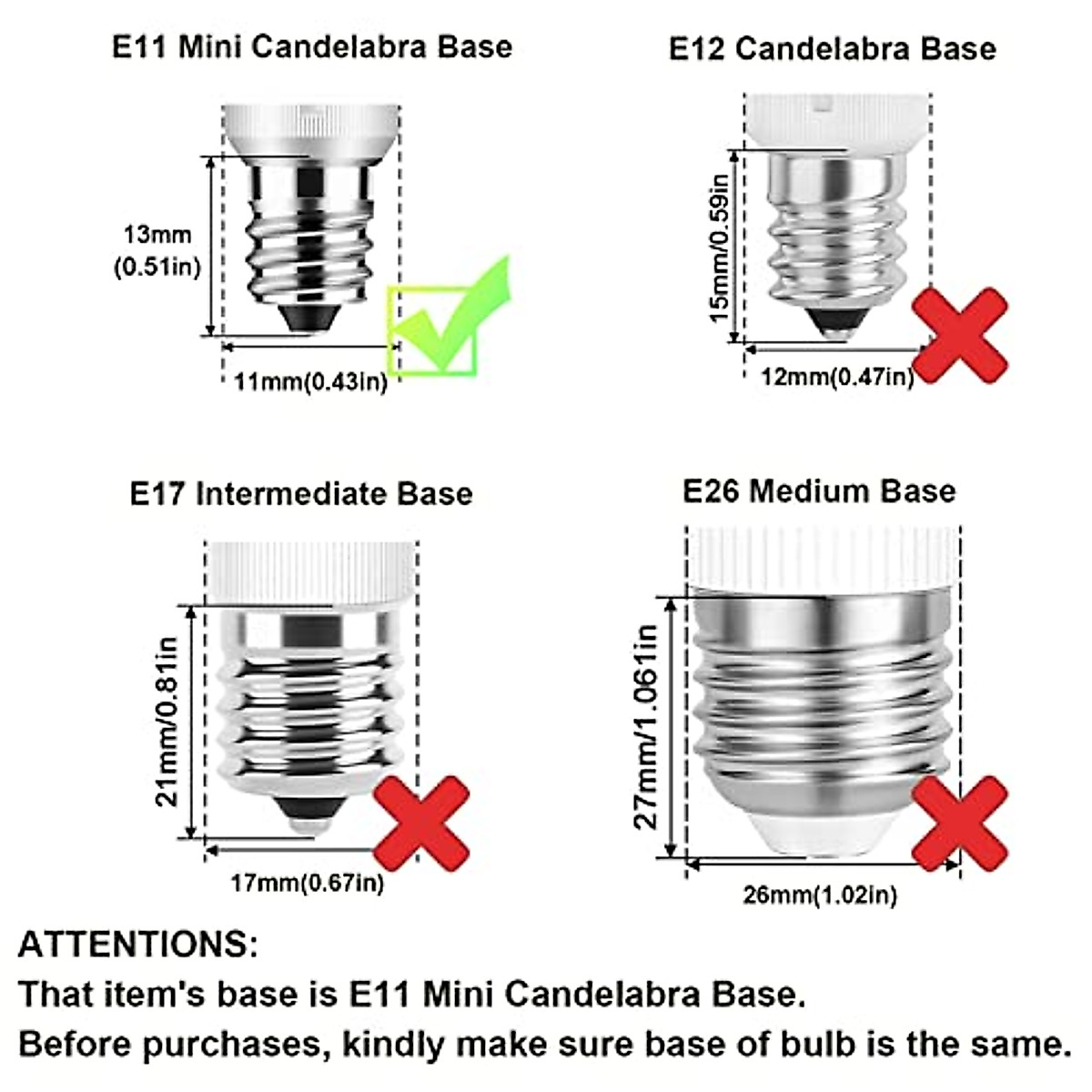 DUMILOO E11 Led Bulb Dimmable, 75 Watt Halogen Equivalent, 7W Daylight White 6000K, T4 Mini Candelabra Base, JDE11 120V 75W for Ceiling Fans, Chandeliers, Cabinet Lighting, Pack of 4