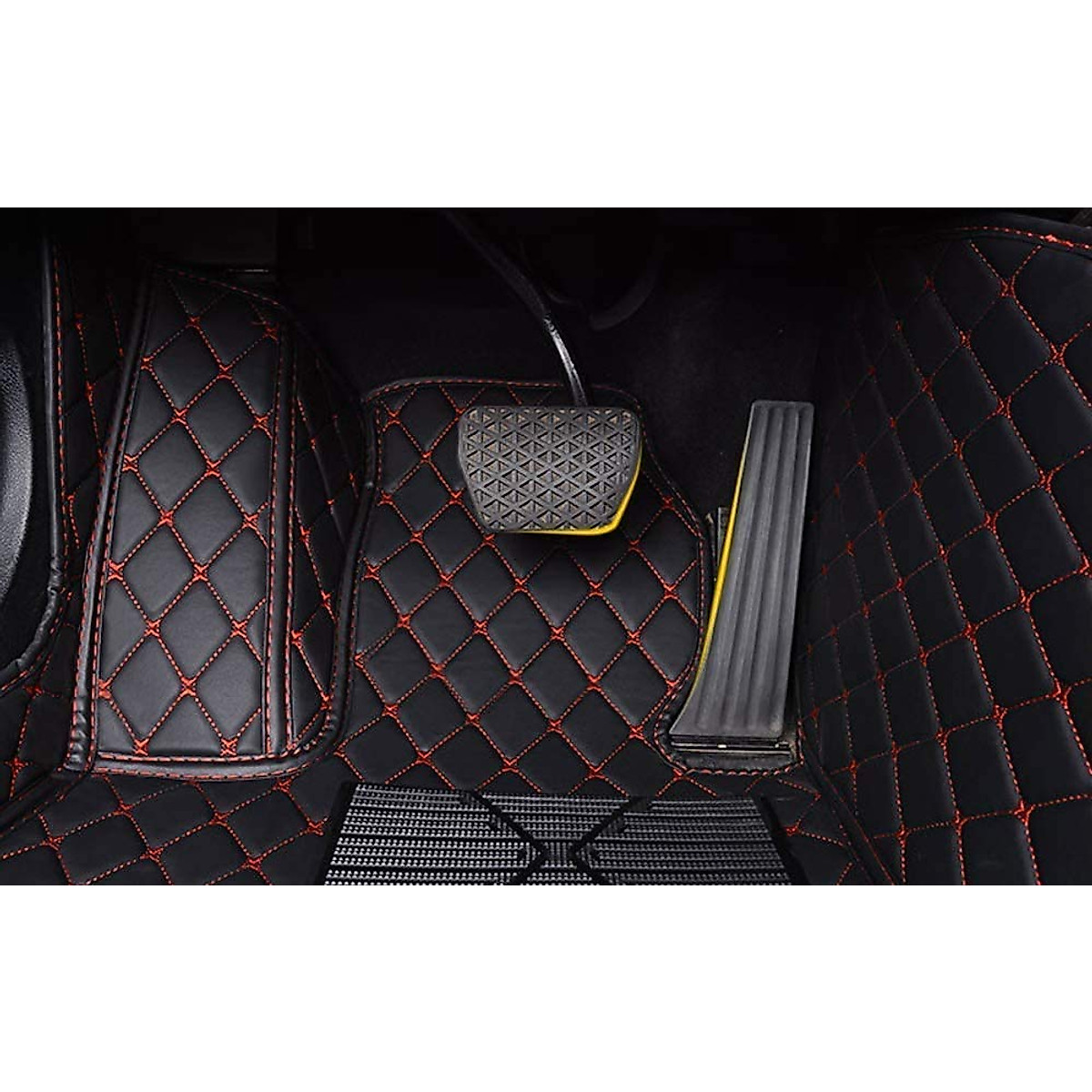 Muchkey car Floor Mats fit for 95% Custom Style Luxury Leather All Weather Protection Floor Liners Full car Floor Mats red
