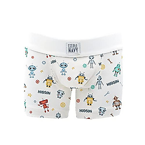 PERSONALIZED PREMIUM BOYS BOXER BRIEF (3 PACK) - Robot World Boy WHITE (4T)