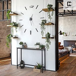 CAPHAUS 41” Classic Console Table for Entryway, Modern Sofa Table for Living Room, Industrial Sofa Console Table, Snack Entrance Table for Hallway, Accent Behind Couch Table, Plant Table, Rustic Oak