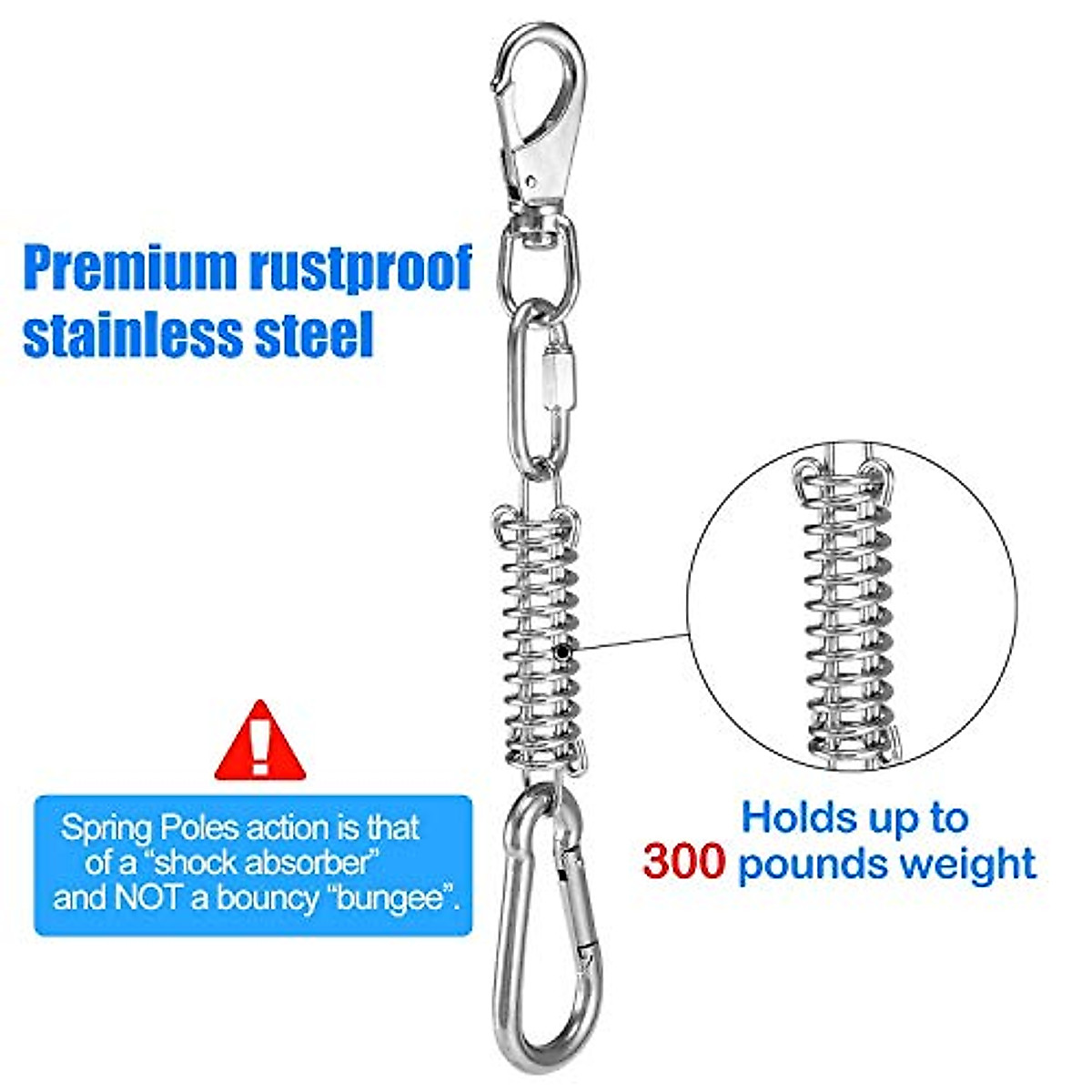 DIBBATU Spring Pole Dog Rope Toys with a Big Spring Pole Kit, Strong Dog Rope Toy and a 16ft Rope for Pitbull & Medium to Large Dogs Outdoor Hanging Exercise Rope Pull & Tug of War Toy-Muscle Builder