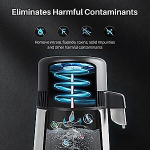 PUREPLUS Water Distiller, 304 Stainless Steel Distilling Water Purifier, with Glass Container, 750W Countertop Water Distiller for Home