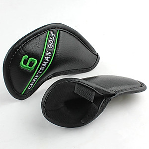 CRAFTSMAN GOLF 12pcs Black Synthetic Leather Golf Iron Head Covers Set Headcover with Colorful Number Embroideried,Easily get The Needed Iron for Callaway, Ping, Taylormade, Cobra Etc.