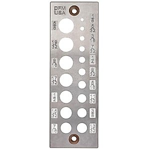 DFM Tool Works Doweling Tool - Premium Dowel Maker Tool, Versatile Dowel Plate, High-Grade A2 Steel for Woodworking, Made in USA - English 17 Holes, Multi-Size