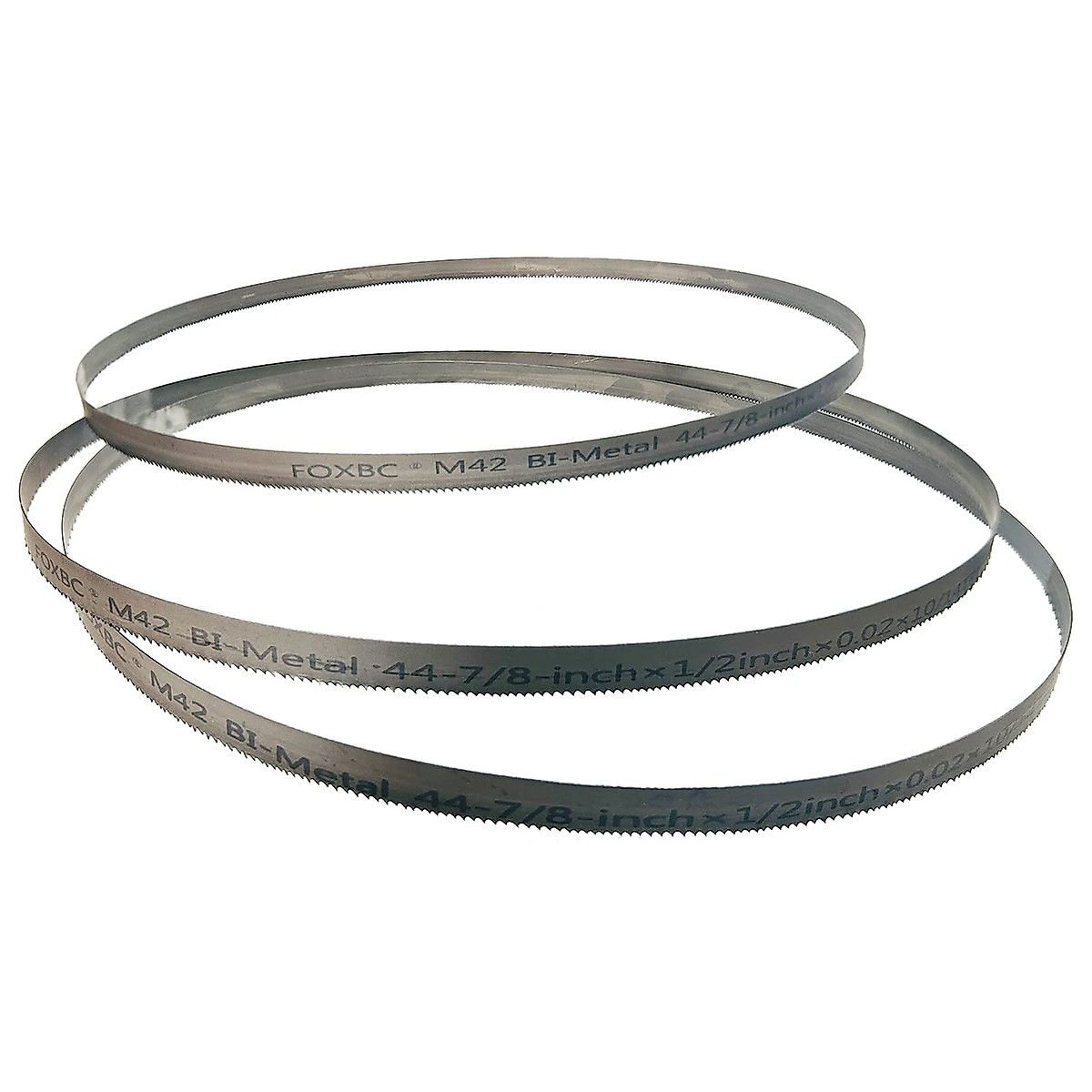 FOXBC 44-7/8 Inch Bandsaw Blades 10/14 TPI for Milwaukee 48-39-0551, DeWalt DCS374B Portable Band Saw, 44-7/8" x 1/2" x .020", 3-Pack