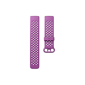 Fitbit Charge 3 Accessory Band, Official Fitbit Product, Sport, Berry, Small