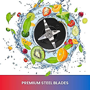 Koolatron Total Chef Miracle Blender 12-Piece Set with Heavy Duty Quad Blade, 1L Carafe, Travel Cups and Lids, Dishwasher-Safe Accessories, for Smoothies, Shakes, Sauces, Salsas, Baby Food