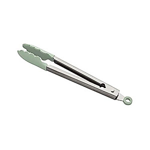 KitchenAid Gourmet Silicone-Tipped Stainless Steel Tongs, 14.5 Inch, Pistachio