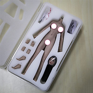 1/12 Scale Female Seamless Super Flexible Action Figure Body with Head Sculpt White Skin 6inch Model Full Set Dolls Toys (T01A)