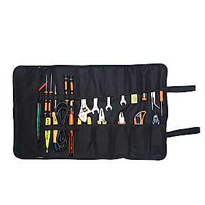 Chef Knife Bag Roll Bag Carry Case Bag Kitchen Cooking Portable 22 Pockets (Black)