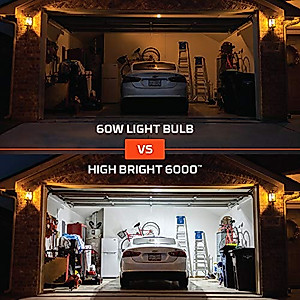 2 Pack NEBO High Bright 6000 Lumen Extremely Bright Adjustable 3 LED Heads ETL Certified Garage Light with EdisonBright USB Powered Reading Light Bundle