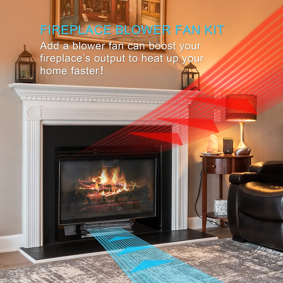 Replacement Fireplace Blower Fan Kit for Majestic 36BDVRRN, 36BDVR, 36BDVR RN, 36BDVT, 33BDVR 39BDVR Fireplace, FK24 Fireplace Blower Kit for Majestic, Majestic 54103 Fan, Rotom HBRB65 HB-RB65