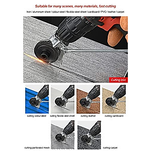 Electric Drill Plate Cutter Attachment, 2 Model Metal Cutter Attachment with Handles, Smooth Cut Metal Nibbler Drill Attachment, Convenient and Efficient Metal Shears